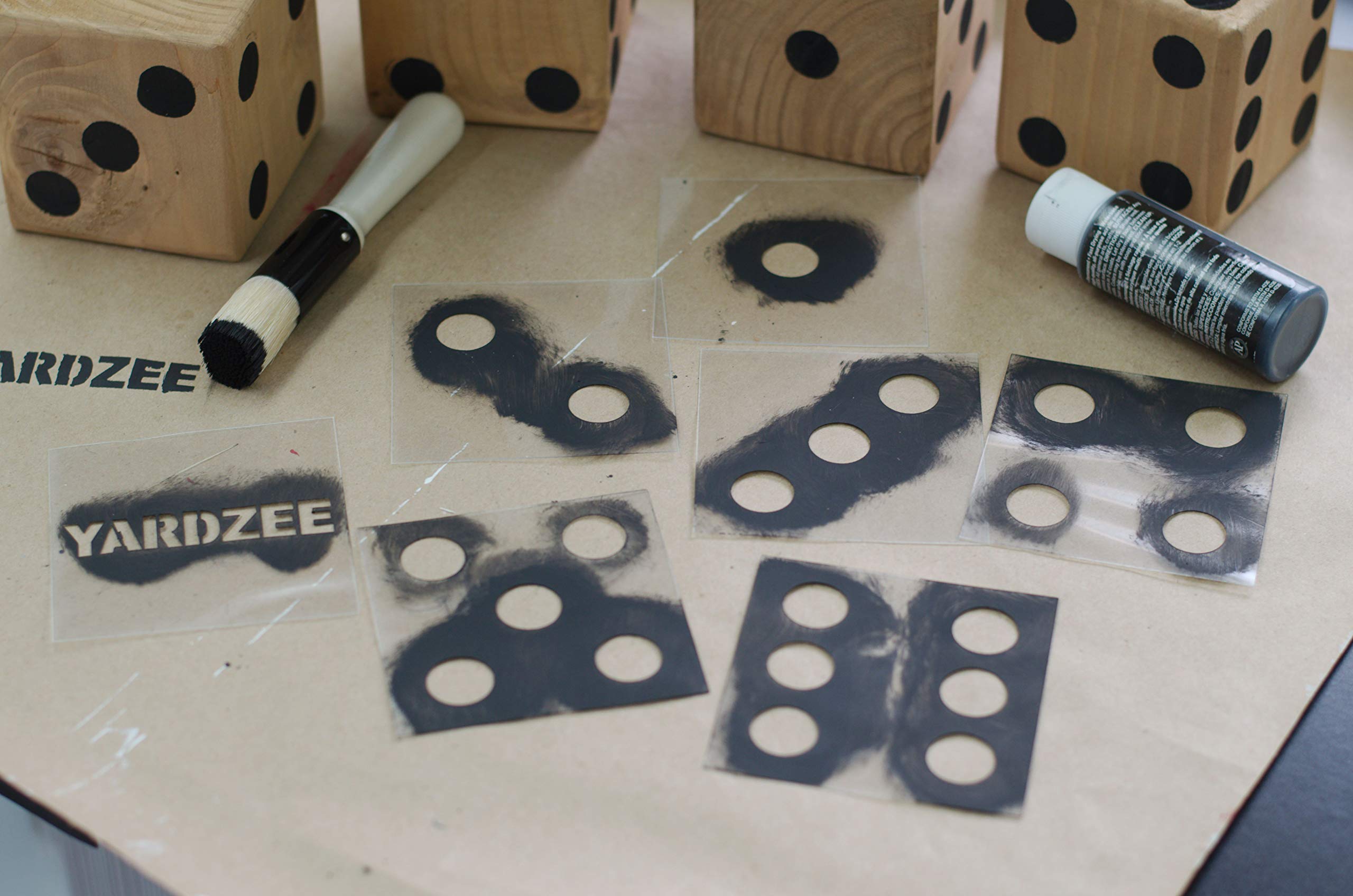 Barn Star Yardzee Dice Stencil Kit, Outdoor Dice Yard Game - Reusable - Giant Wood Dice