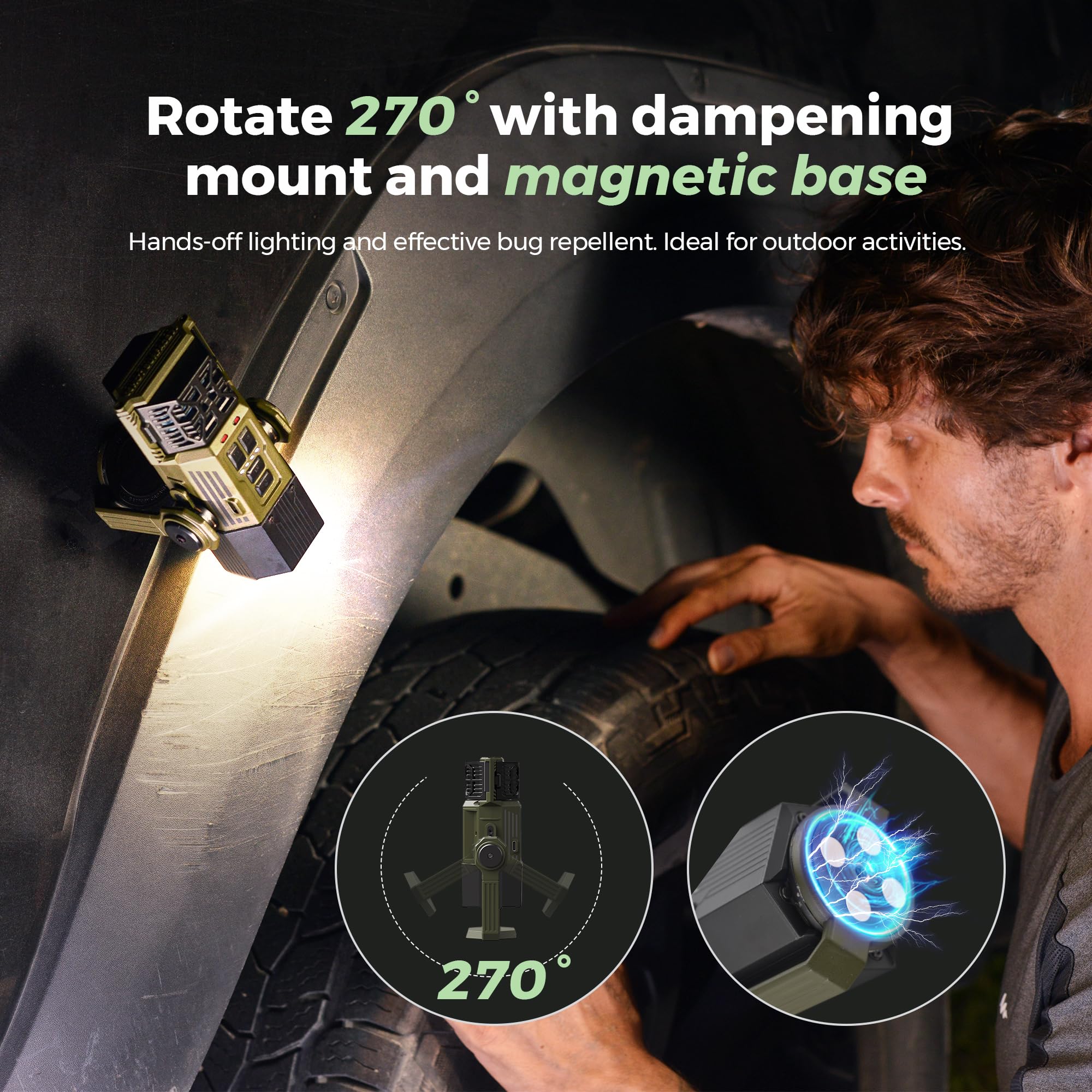 FLEXTAIL EVO Repeller Mosquito Repeller Rechargeable Repellent 329°F Heating with 3000LM Ultra Bright Camping Lantern 30ft Protection Zone for Outdoor Patios Camping Hiking(Mats Not Included)