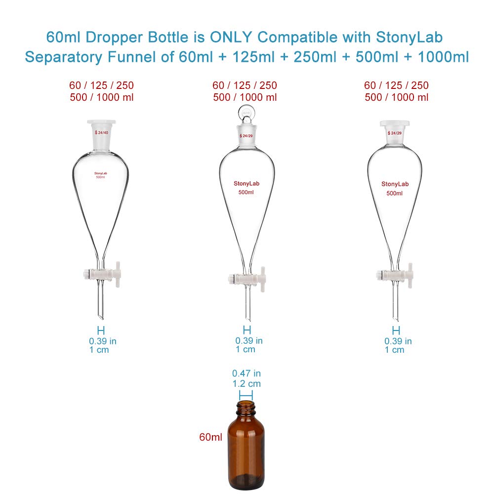 stonylab Amber Glass Dropper Bottle 60ml (2 oz) 4 Pack, Brown Empty Glass Bottle with Glass Dropper and Label for Essential Oils Aromatherapy Fragrances