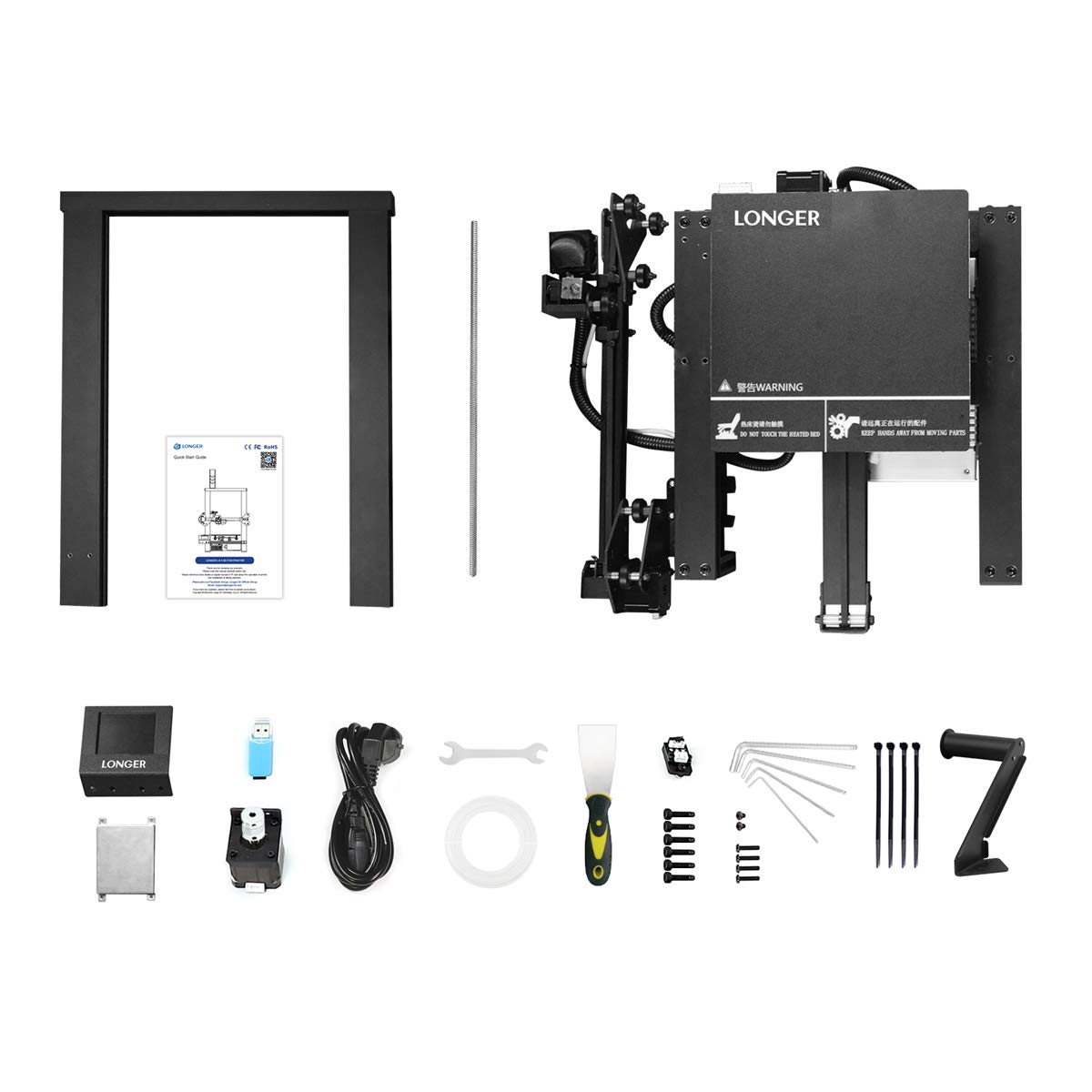 LONGER LK4 3D Printer 90% Pre-Assembled with 2.8" Full Color Touch Screen, Resume Printing, Filament Detector, Built-in Safety Power Supply 220x220x250mm