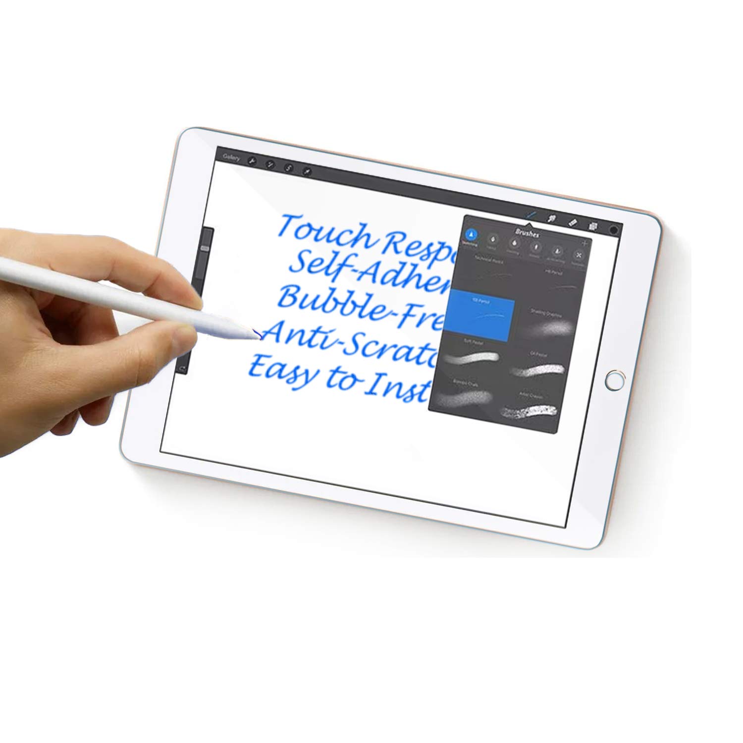 KIQ 2 Pack Tempered Glass Screen Protector for iPad 9th 8th 7th Generation (10.2 Inch, iPad 9/8/7, 2021/2020/2019) Film Guard, Case Friendly Apple Pencil Compatible
