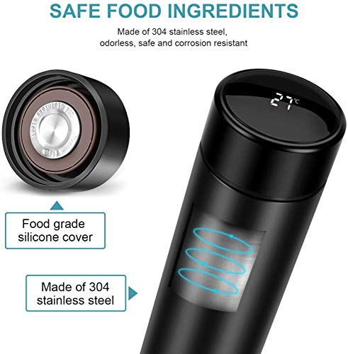 Water Bottle, Tea Infuser Bottle Thermoses Water Bottle, Travel Mug with Smart LCD Touch Screen, Keep Hot Or Cold, Car Portable Travel Tea Coffee Vacuum Thermoses Cup, Anti-collision, Leak-proof, 18oz