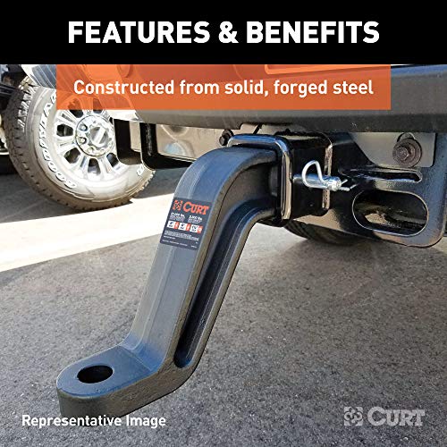 CURT 45431 Industrial Duty Forged Trailer Hitch Ball Mount, Fits 3-Inch Receiver, 21,000 lbs, 1-1/4-Inch Hole, 6-Inch Drop, 4-Inch Rise