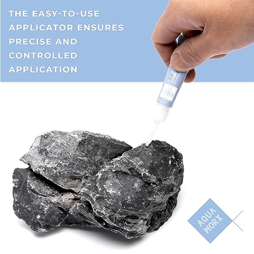 Aqua Worx Omni Aquarium Glue for Aquatic Plants,Coral, Rocks - Safe for Aquariums, Reef Tanks, Non-Toxic Quick Dry (3 Pack)