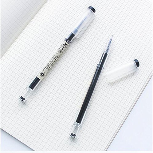 Gel ink Pen 0.35mm Black Liquid Ink Rollerball Pens Quick Drying fine point Pens Ballpoint Maker Pen Premium School Office student Exam Writing Stationery Supply 12 Pcs/Set (Black)