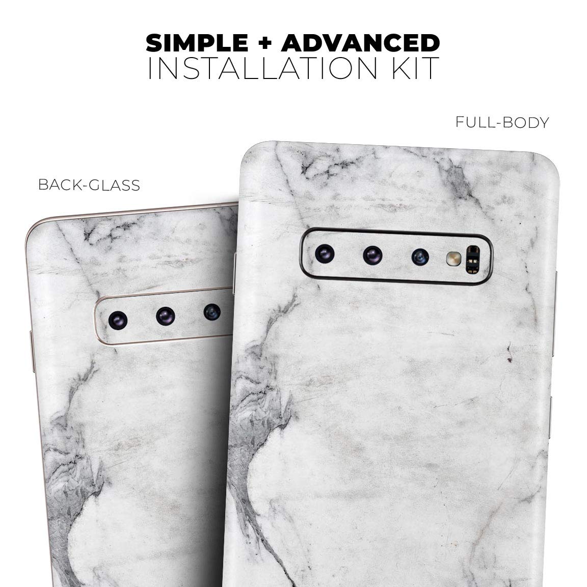 DesignSkinz White & Grey Marble Surface V1 Protective Vinyl Decal Wrap Skin Cover Compatible with The Samsung Galaxy S20 (Screen Trim & Back Glass Skin)