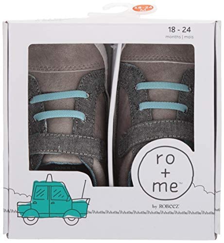 RO + ME Baby Boys Crib Shoe, Parker Grey, 12 Months-18 Months Infant