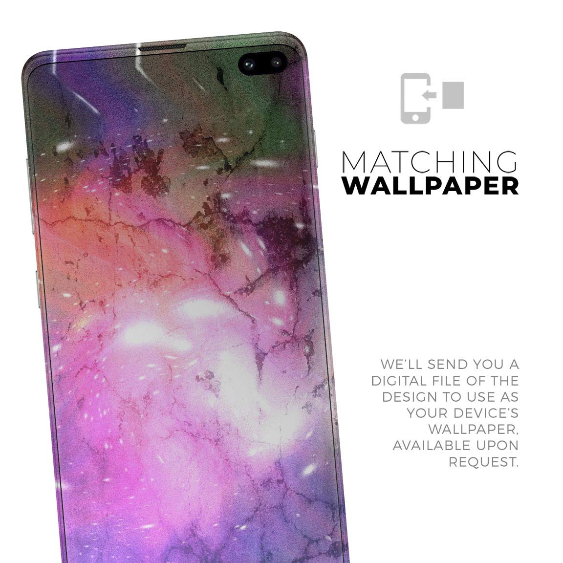 DesignSkinz Warped Neon Color-Splosion Protective Vinyl Decal Wrap Skin Cover Compatible with The Samsung Galaxy S20 (Screen Trim & Back Glass Skin)