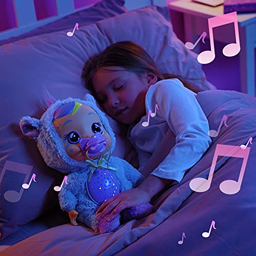 Cry Babies Goodnight Jenna - 12" Sleepytime Baby Doll | Plays 5 Lullabies and Night Light Starry Sky Projection , Blue