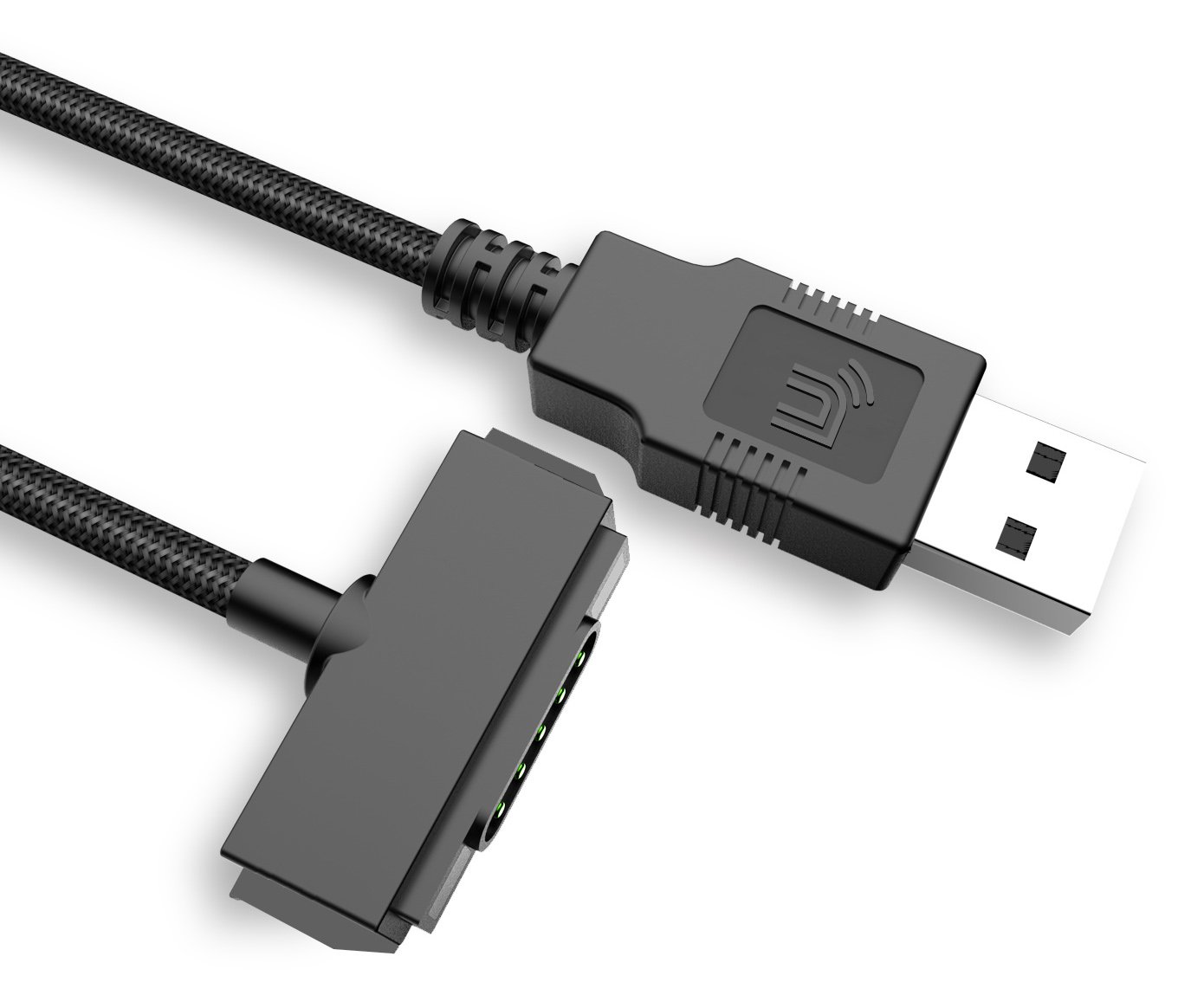 Charger for Sonim XP5/XP6/XP7, Nakedcellphone Brand Black [Rugged Braided] USB Charge/Sync Cable Cord [with Magnetic Contacts] for XP5700, XP6700, XP7700 Phones