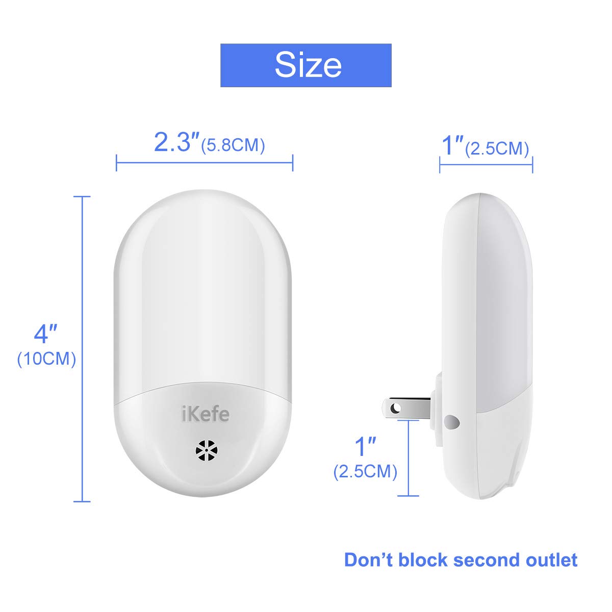 iKefe 2PCS LED Wall Plug-in Night Light Lamp with Automatic Light Sensor, Soft Warm White/Electric Outlet Plug Nightlight for Bathroom, Toddler, Kids, Baby Room, Nursery, Bedroom, Hallway, Kitchen