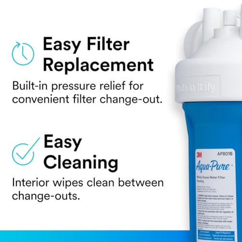 Aqua-Pure AquaPure AP800 Series Whole House Filter Housing AP801B, 5639201, Large Diameter, Blue Sump, 10 in (HAZD073341)