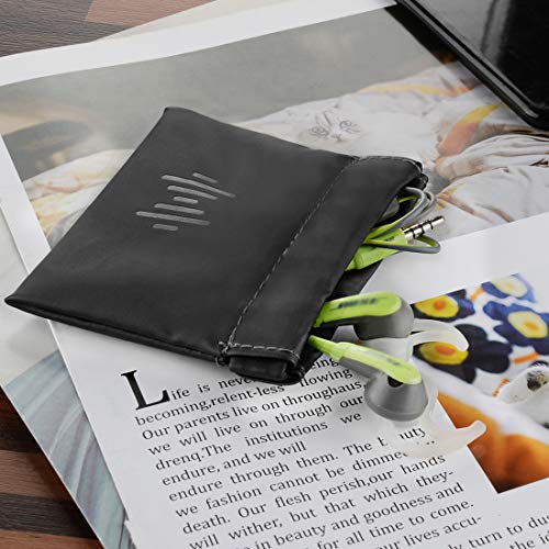 Geekria Soft Elastic Earbuds Pouch Case/Headphone Carrying Bag/Universal Headphone Protection Pouch/Pocket Earphone Case/Coin Purse Change Holder/Portable Travel Bag (Black)