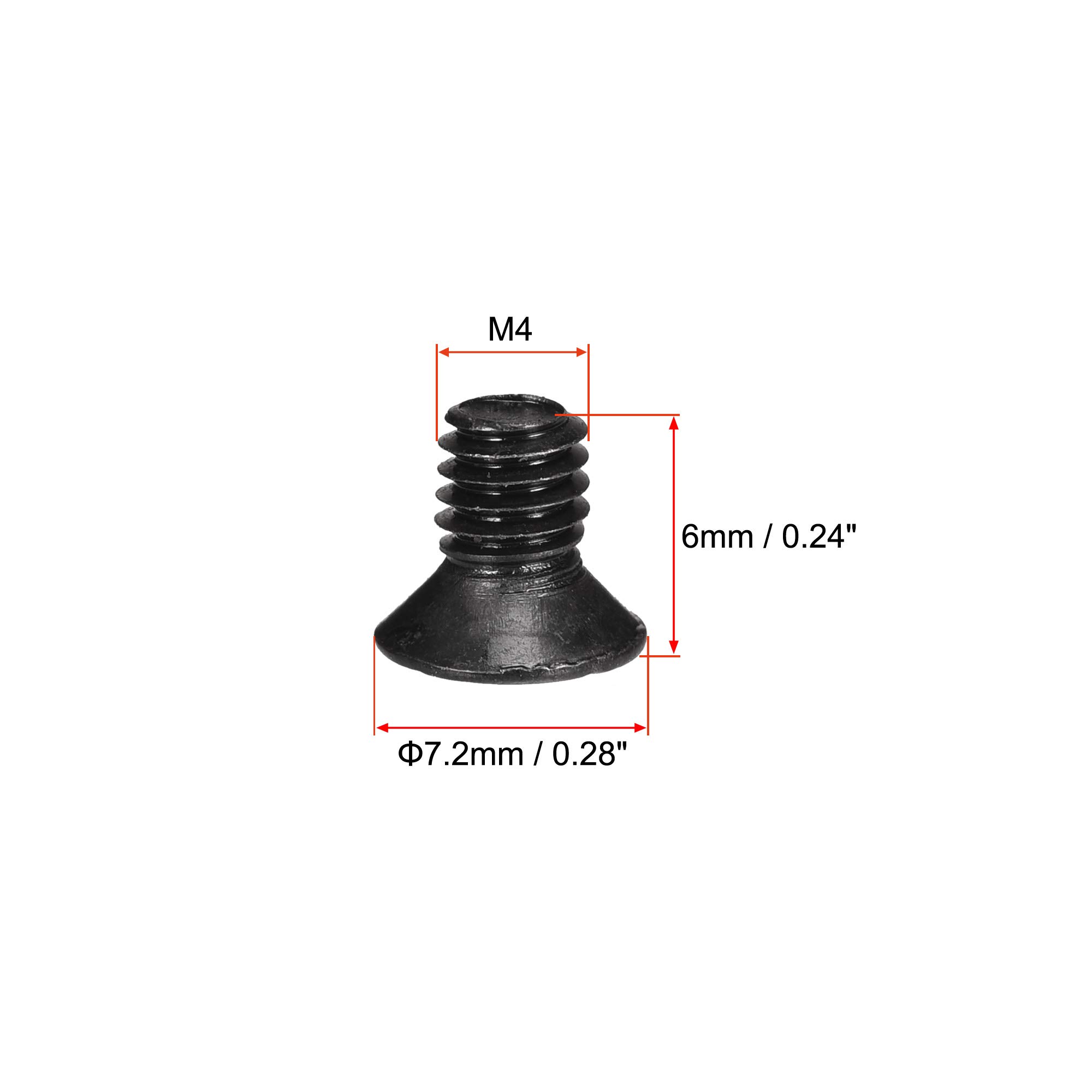 uxcell M4 x 6mm Phillips Screw Fastener Black for Laptop PC TV Fan Switch 50pcs