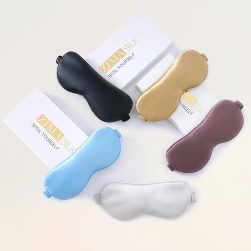 ZIMASILK 100% 22 Momme Mulberry Silk Sleep Mask for Sleeping, Filled with Premium Mulberry Silk, Softest & Breathable Silk Eye Sleeping Mask (Black)