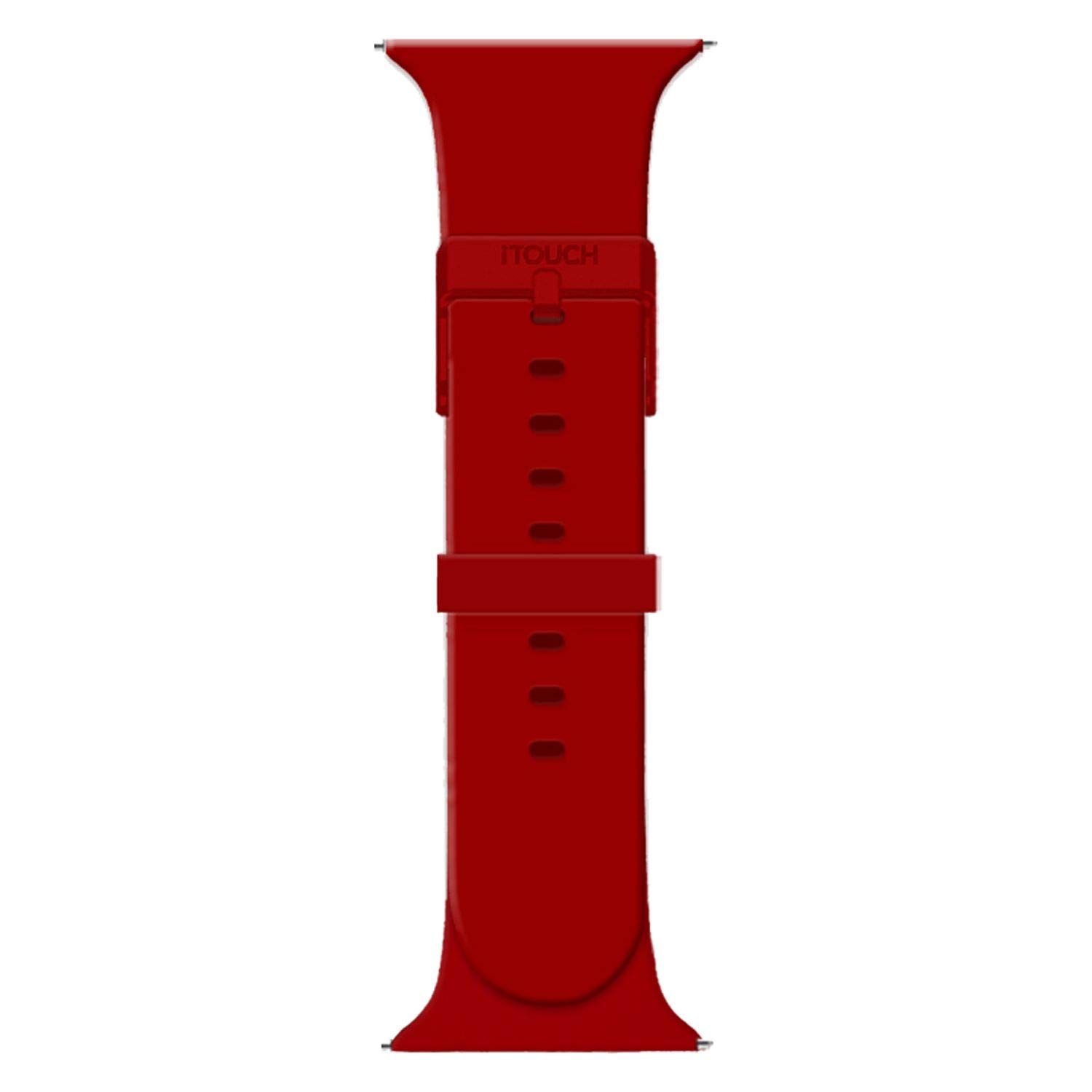 iTouch Sport Solid Silicone Smartwatch Straps, Replacement Smartwatch Straps, Solid Silicone Straps for Smartwatches, Compatible ONLY with The iTouch Sport Smartwatch (Red)