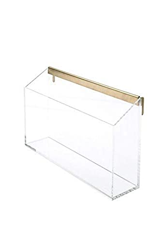 russell+hazel Acrylic Wall Valet, Clear with Gold-Toned Hardware, 12.375â x 3.5â x 5.125â