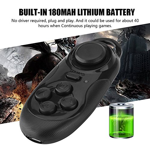 fosa Mini Wireless Bluetooth Game Controller Joystick, Portable Remote Gamepad Selfie Timer Camera Shutter Wireless Bluetooth Mouse for Mobile Phones, Tablets, Computers, TV