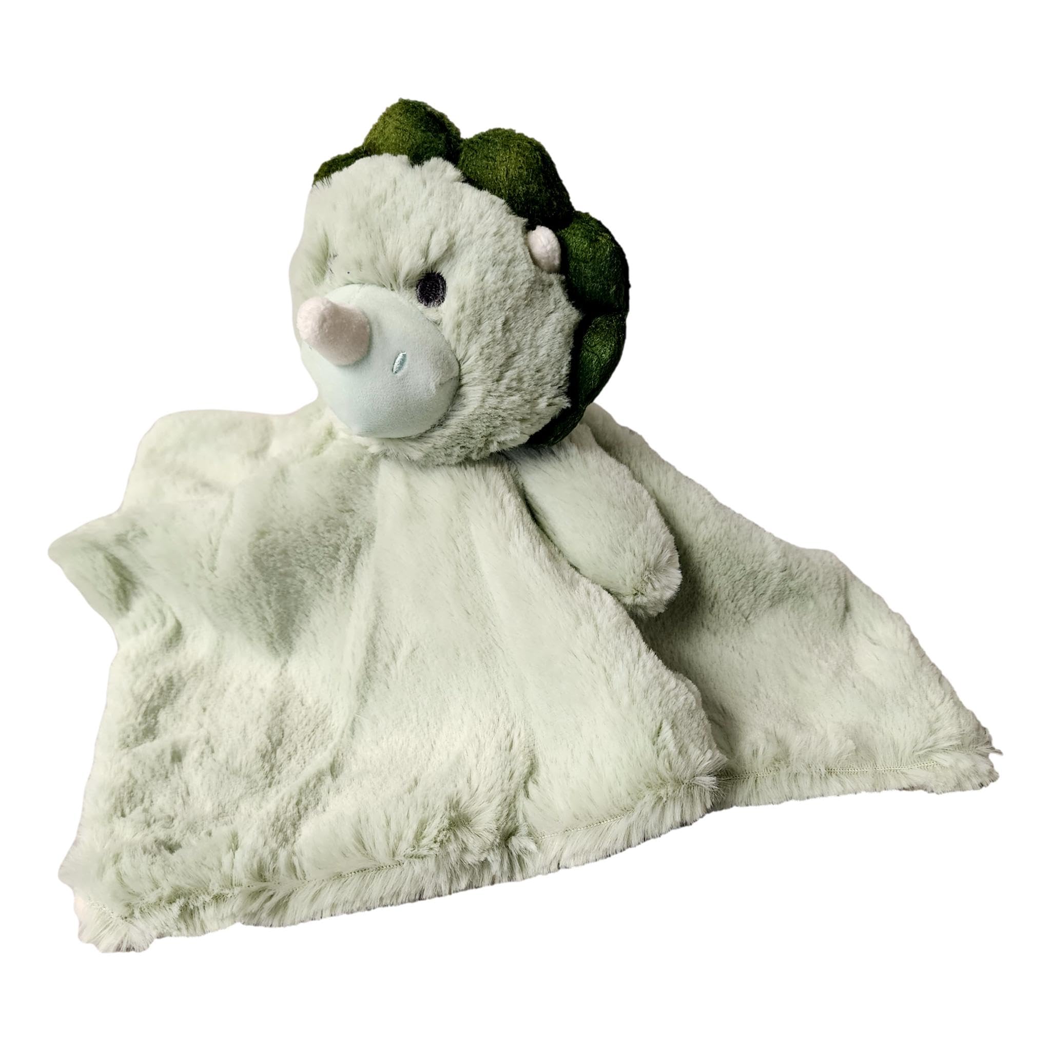 Green Dinosaur Lovey Lovie Security Blanket with Rattle