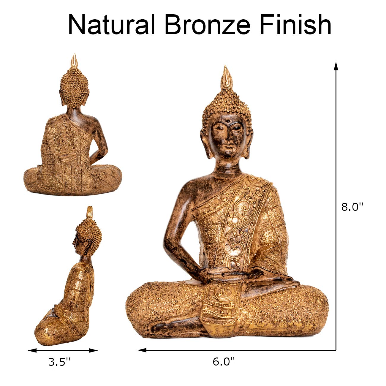 Arisen Meditation Buddha Statue 8" in Premium Gift Box