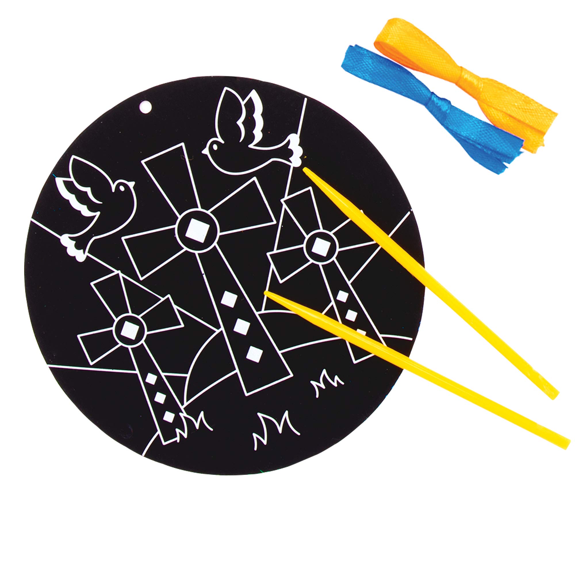 Baker Ross AT561 Holy Week Scratch Art Decorations - Pack of 8, Christmas Tree Ornaments Made with Rainbow Magic Paper, for Kids to Decorate in Arts and Crafts Activities