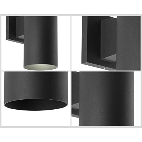 Cylinder Collection 5" Modern Outdoor Wall Lantern Light Black