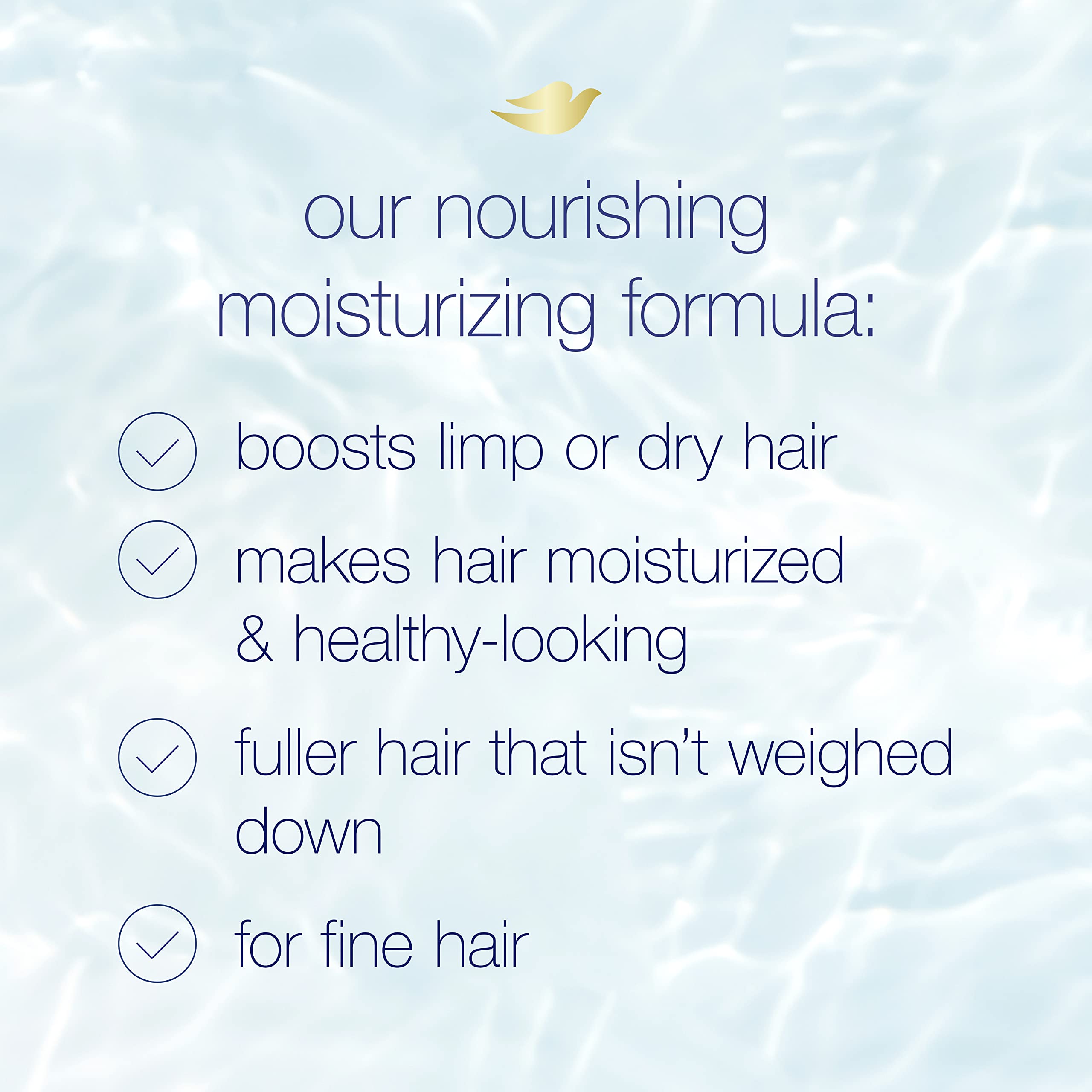 Dove Shampoo for Fine Hair Oxygen Moisture weightless hair care system for 95% more volume in flat hair 12 oz
