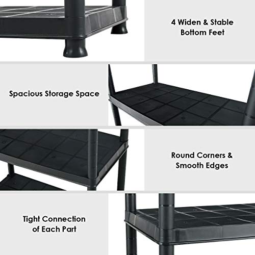 Giantex 2 Pieces 5-Tier Ventilated Shelving Storage Rack, Free Standing Multi-Use Shelf Unit, No Tools Required, 28“L X 15”W X 67“H