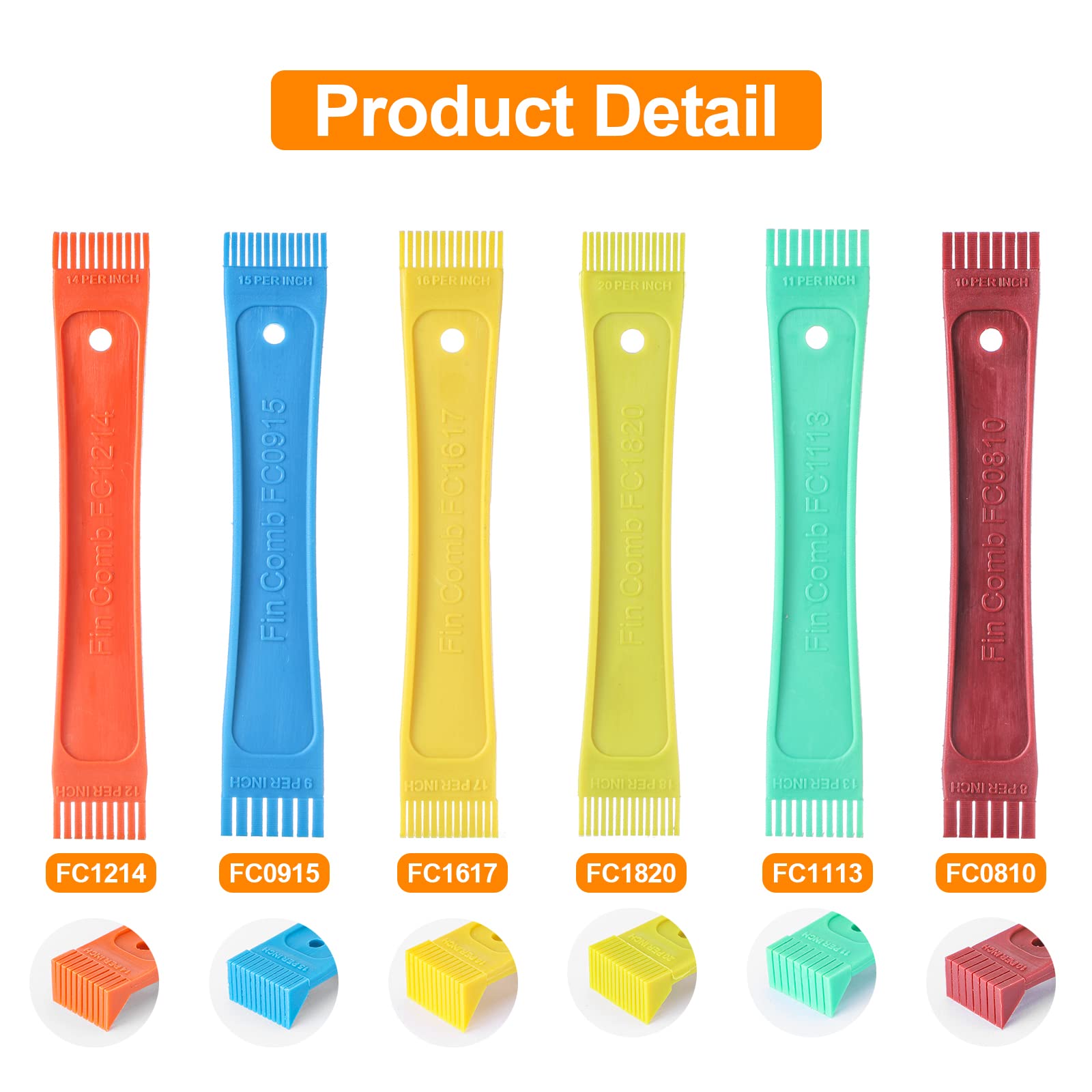 Catilon FCR6 Fin Comb Set for Air Conditioner, FCR6 Coil Fin Comb Tool