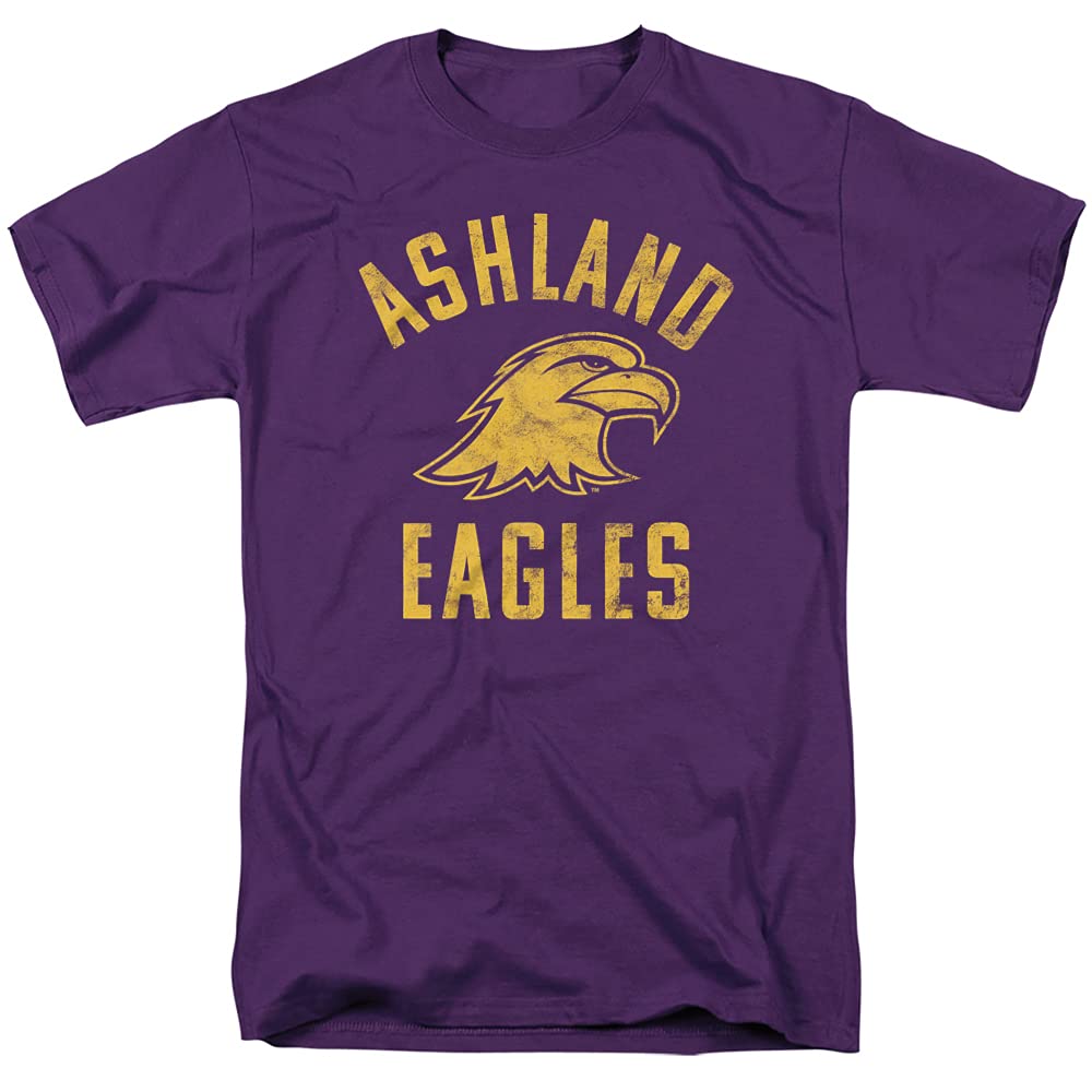 Ashland University Official Large One Color Logo Short Sleeve Mens Cotton T-Shirt,Purple, 2X-Large