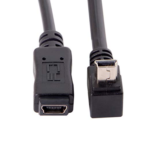chenyang 2 Pack Mini USB Extension Cable USB 2.0 Mini USB 5Pin Male to Female 90 Degree Angled Data Power Extension Cable Adapter 0.2M