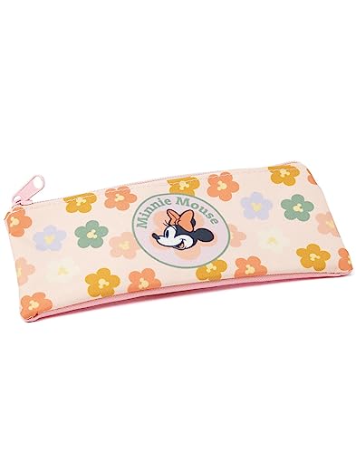 Disney Minnie Mouse Backpack Set Kids 4 Piece | Girls Animated Character Pink School Bag Lunch Box Pencil Case Water Bottle | Magical Merchandise Gifts