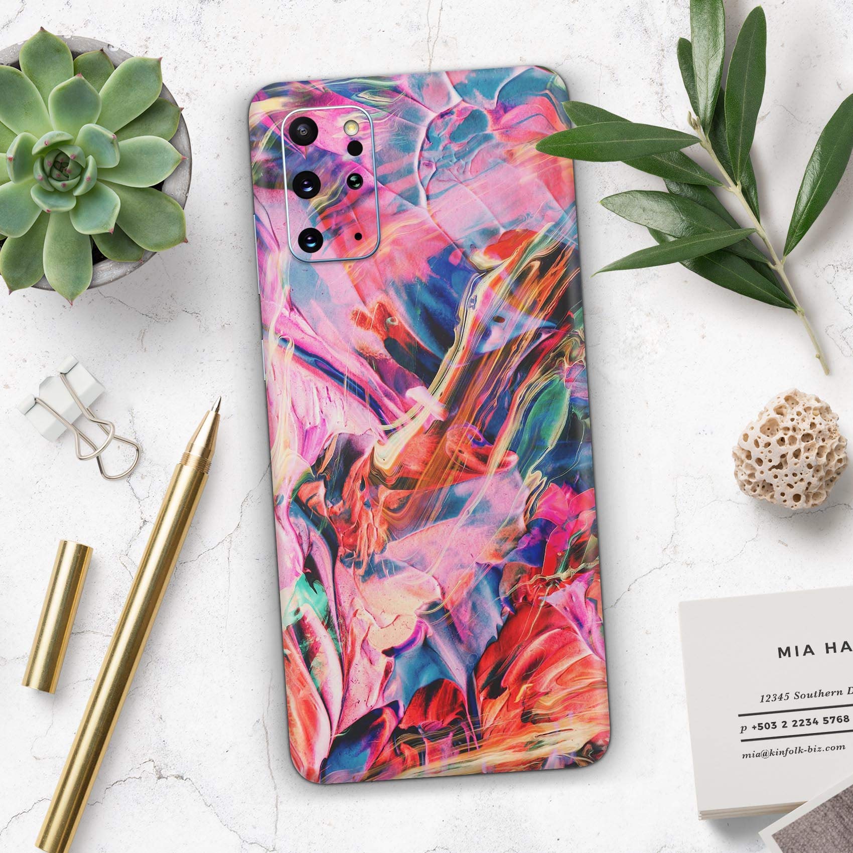 DesignSkinz Liquid Abstract Paint Remix V73 Protective Vinyl Decal Wrap Skin Cover Compatible with The Samsung Galaxy S20 (Screen Trim & Back Glass Skin)