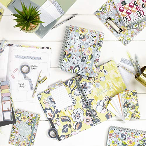 Vera Bradley Tab Notes with 90 Double Sided Lined Sheets for Daily Planner, Loose Paper Pad with Decorative Storage Box, Floating Garden
