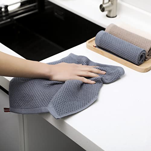 Dish Cloth for Kitchen 6 Packs Cotton Cleaning Rags in Waffle Wave, Ultra Soft Super Absorbent Dishcloth for Washing Dishes, 13” x 13” Quick Drying Reusable Dish Towels for Home Kitchen (Mixed Color)