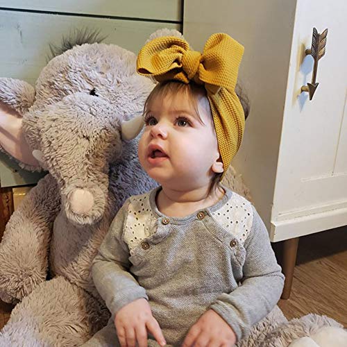 inSowni 9 Pack Solid Big Bow Stretchy Headbands Hair Accessories for Baby Girls Toddlers Kids