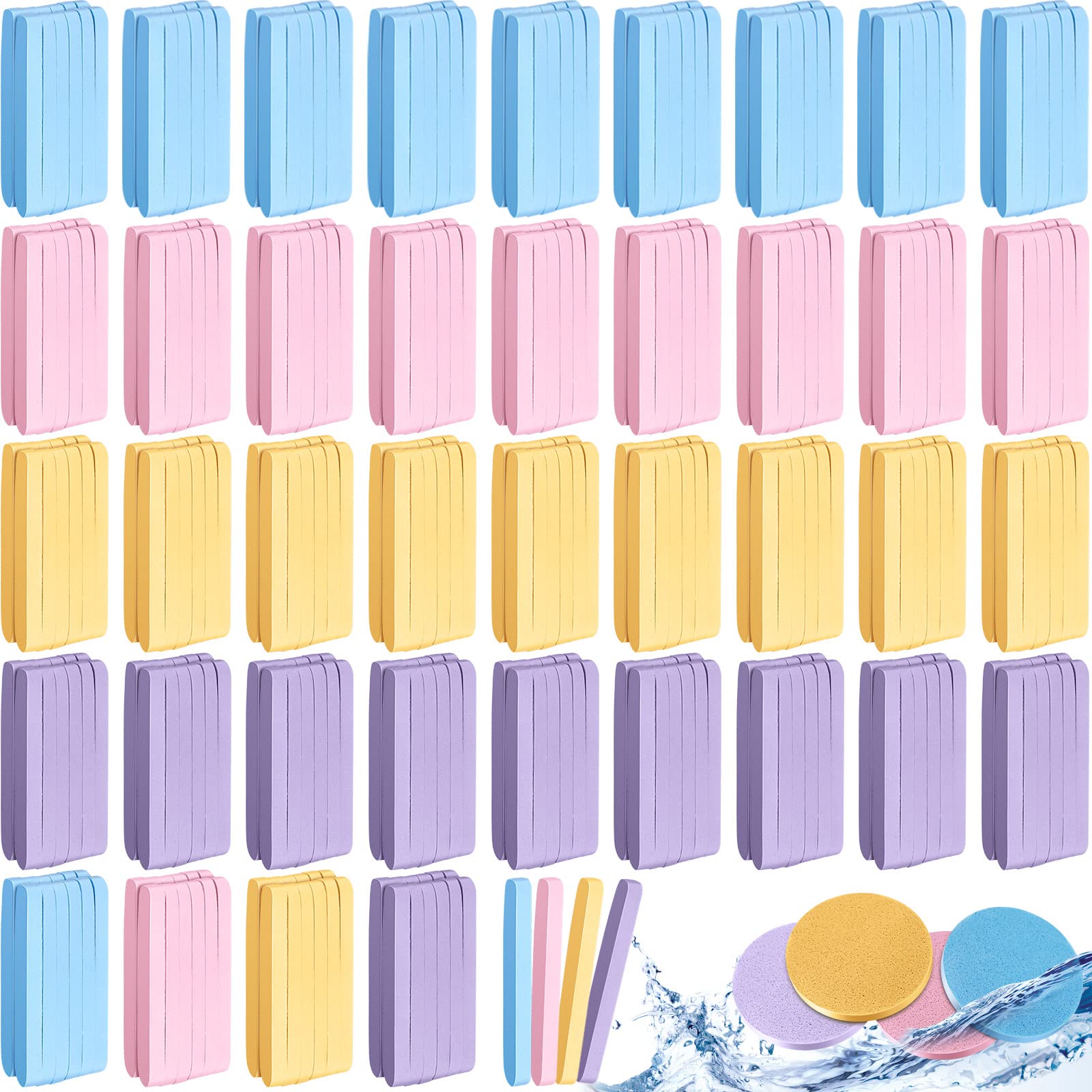 480 Count Compressed Facial Sponges Makeup Removal Round Face Wash Sponges Reusable Face Sponges for Cleansing Exfoliating PVA Spa Facial Pads for Women Esthetician Beauty Remover Supplies, 4 Colors