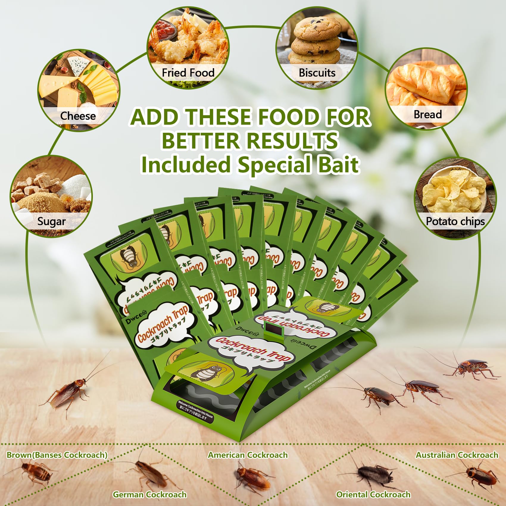 Dwcom 24 Pack Fly Trap Refill Glue Boards Fits for 4.3" Mosquito Traps Glue Boards for Insects Use