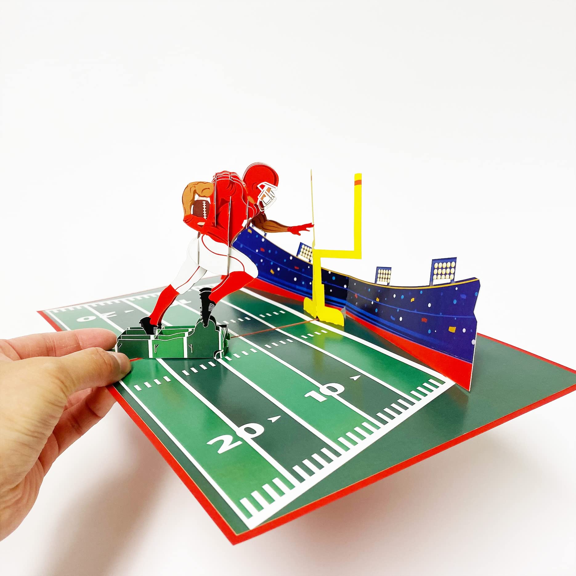 POP CARD EXPRESS American Football Birthday Card, 5.91 in x 7.87 in, Blank Envelope and Clear Plastic Bag Included