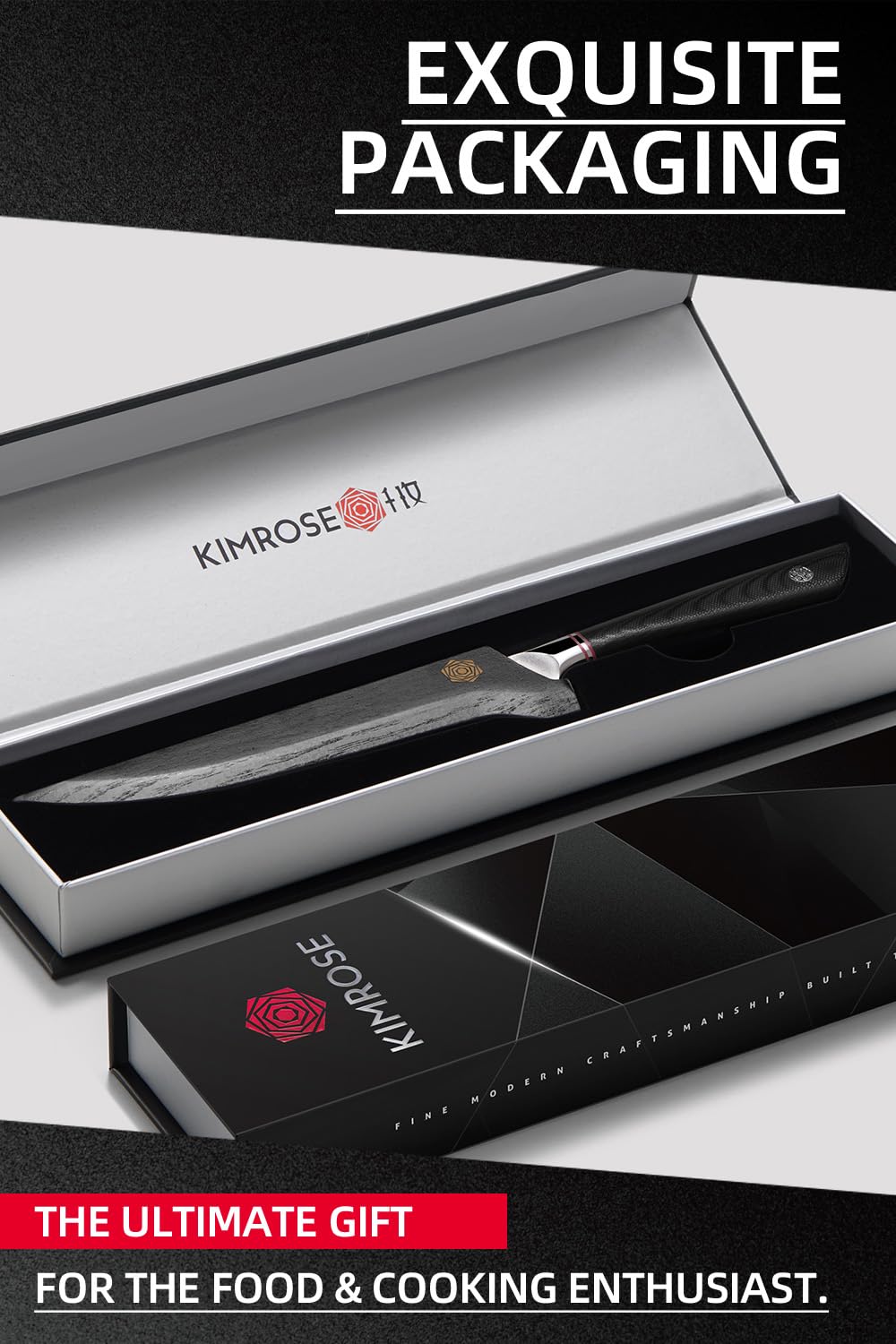 KIMROSE Damascus Boning Knife - 6 inch - 67 Layers 10Cr15CoMoV Alloy Steel - Black G10 Handle, Razor Sharp Kitchen Fillet Knife, Meat Cutting, Trimming, Magnetic Sheath, Gift Box