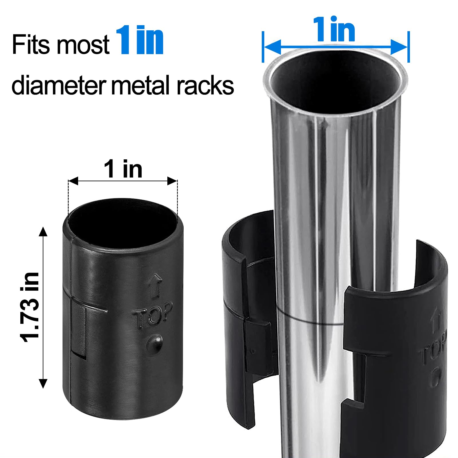 24 Pcs Wire Shelving Shelf Lock Clips for 1'' Post - 12 Pairs of Shelving Sleeves Replacements for Wire Shelving System Plastic Accessories Parts