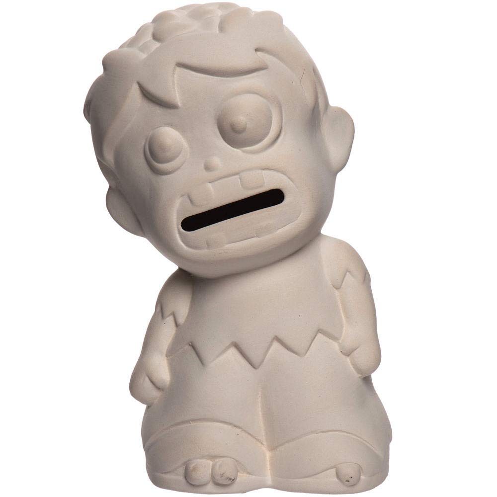 Baker Ross AX278 Zombie Ceramic Coin Banks - Box of 2, Coin Money Saving Activities for Kids. Great for Arts and Crafts Sessions