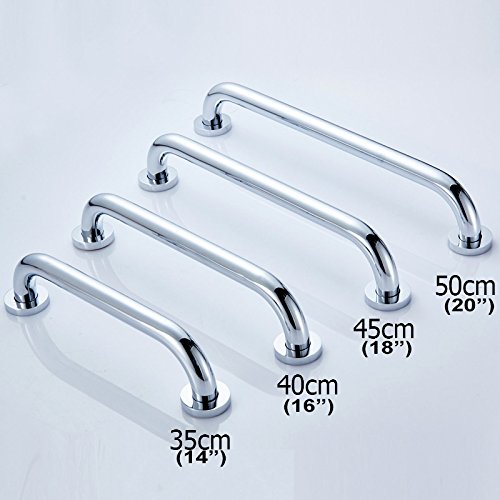 700Brass 14-Inch Grab Bar for Hotel/Motel/Home Shower Safety, Solid Brass, Polished Chrome, Heavy-Duty Construction Armrest, Bathroom Bathtub Handrail