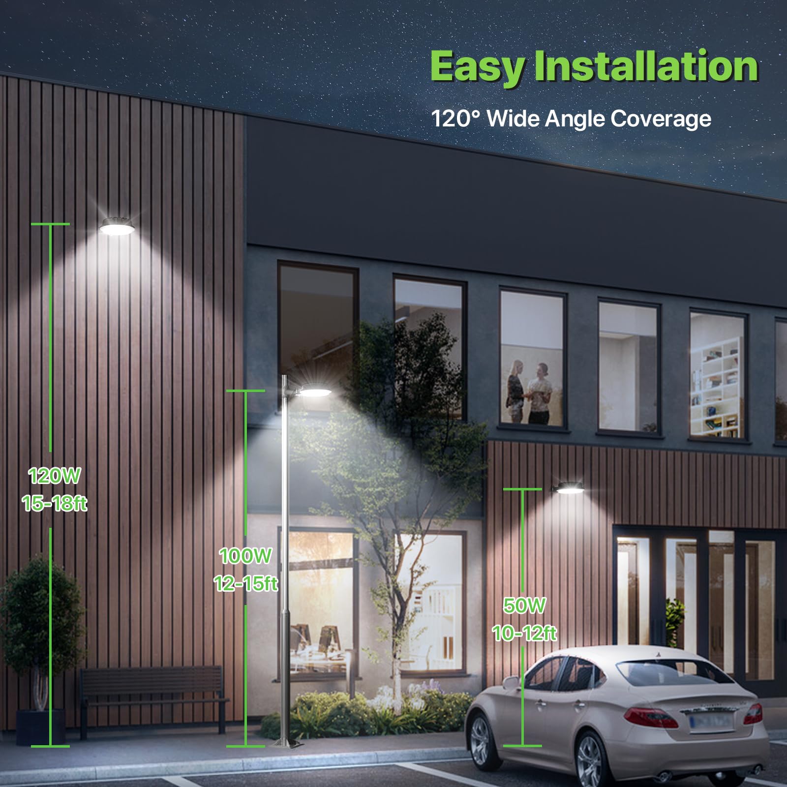 Glitgate LED Barn Light, 120W Dusk to Dawn Area Lights with Photocell, 13000LM 5000K Outdoor Security Lighting, IP65 Waterproof Yard Street Lighting for Barn, Warehouse, Garage