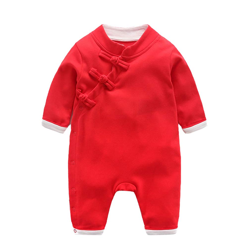 Mud Kingdom Cute Baby Boys Jumpsuit Traditional Style Chinese New Year Red 6 Months