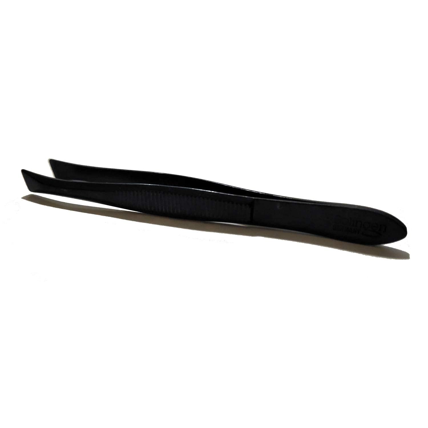 Solingen Tweezers 514 Side for Eyebrow Shaping and Facial Hair Removal | Slanted Tip | Professional Stainless Steel | Best Shaped for Eyebrows Extensions Chin Cheek Face| Made in Germany (Black)