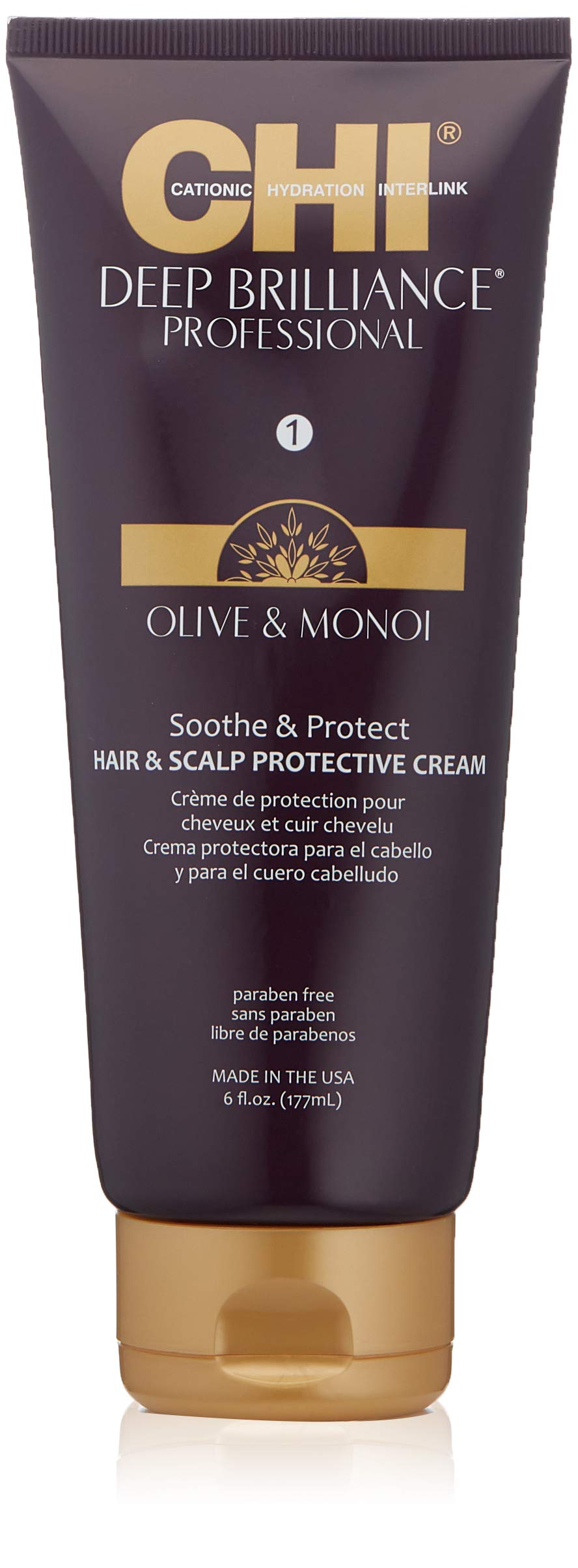 CHI Deep Brilliance Scalp Protecting Cream, Nourishes & Protects The Hair and Scalp, Sulfate, Paraben, & Cruelty-Free, 6 Oz