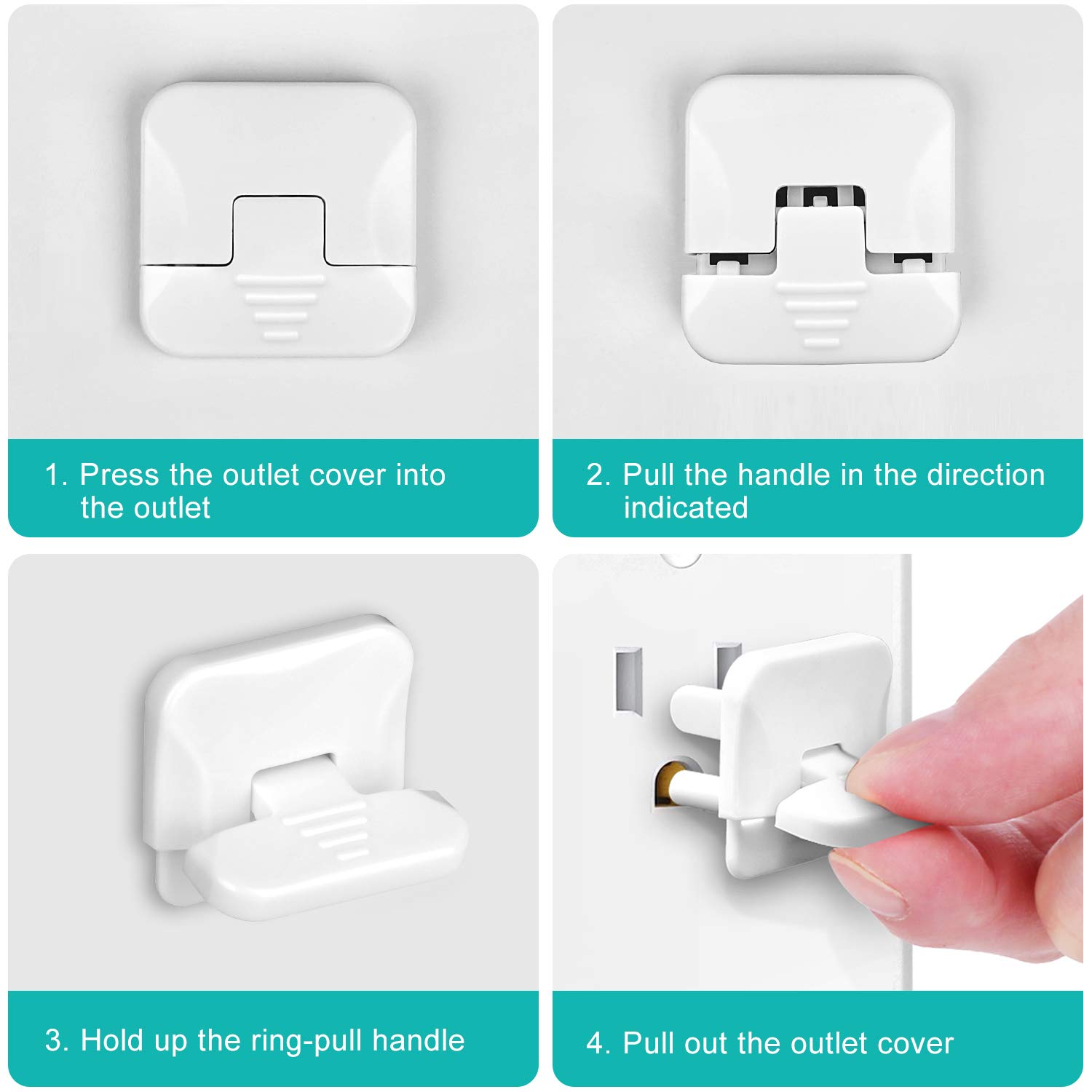 Outlet Covers Baby Proofing (40 Pack) with Hidden Pull Handle Outlet Plug Covers Prevent Electric Shock Hazard Outlet Protector Difficult for Kids to Remove Child Proof Outlet Covers Outlet Cap