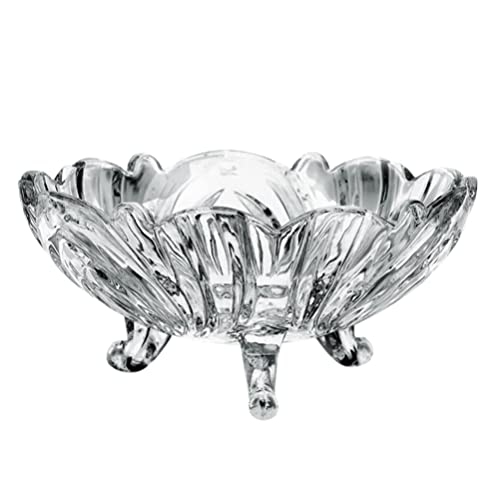 Angoily Glass Salad Bowl Glass Footed Dessert Bowl Vintage Flower Embossed Ice Cream Bowl Trifle Bowl Salad Bowl Candy Cake Bowl for Home Party Wedding 950ml Parfait Bowl