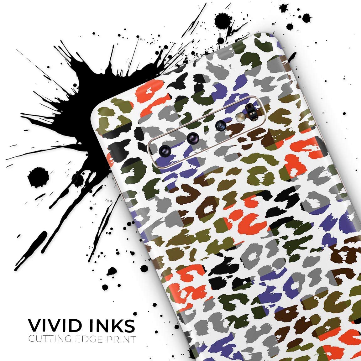 DesignSkinz Multicolored Leopard Vector Print Protective Vinyl Decal Wrap Skin Cover Compatible with The Samsung Galaxy S20 (Screen Trim & Back Glass Skin)